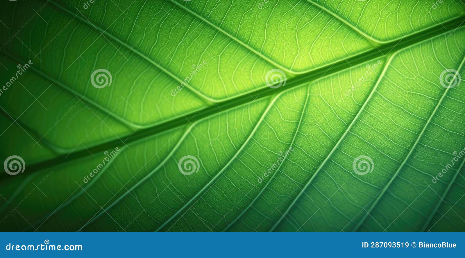 The Close-up of Leaf Texture in Green Abstract Nature Background with a ...