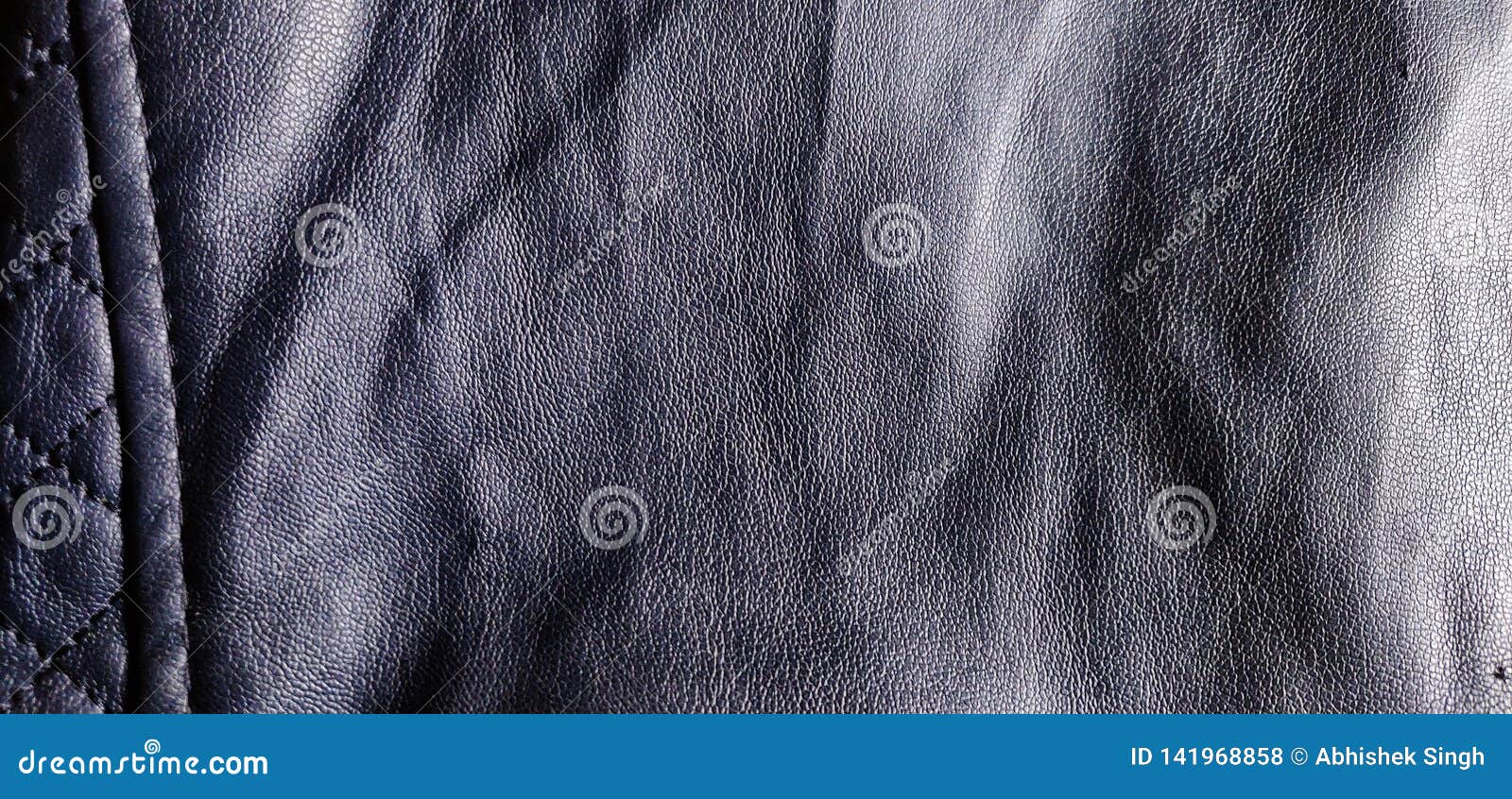 Close Up of a Blue Leather Jacket Stock Photo - Image of biker, color ...