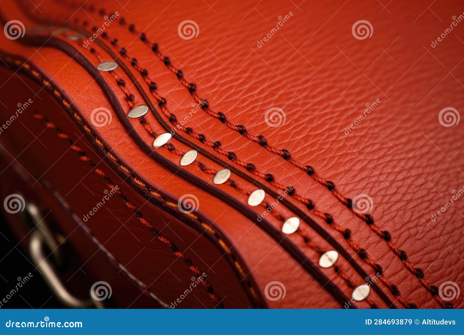 Close-up of Leather Saddle Stitching Details Stock Image - Image of ...