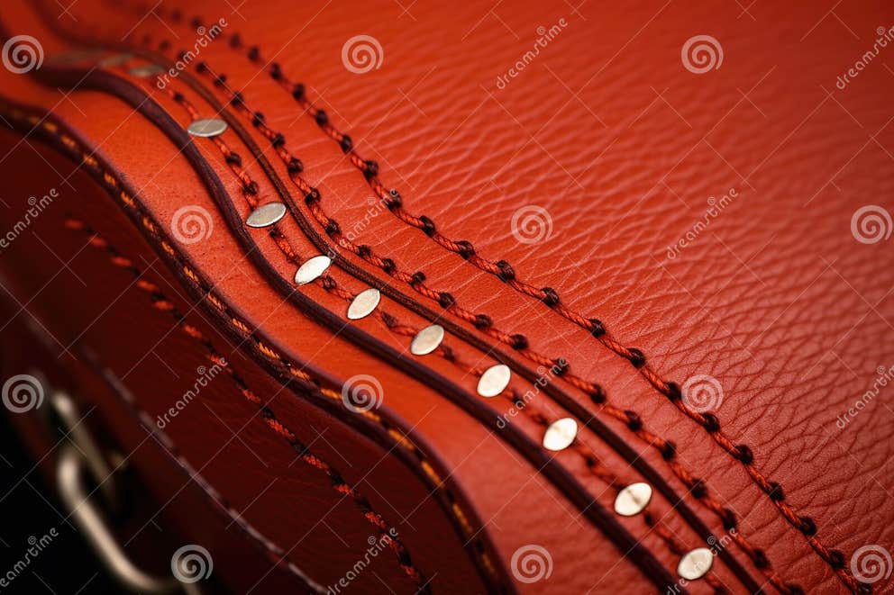 Close-up of Leather Saddle Stitching Details Stock Image - Image of ...