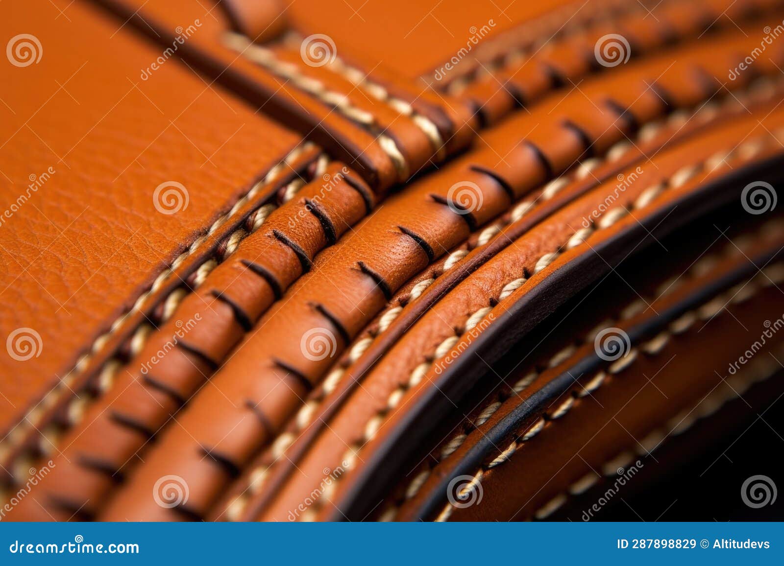 Close-up of Leather Saddle Stitching Details Stock Illustration ...