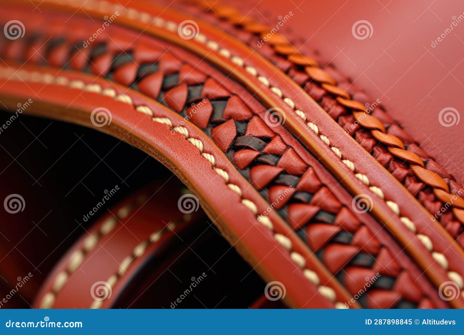Close-up of Leather Saddle Stitching Details Stock Illustration ...