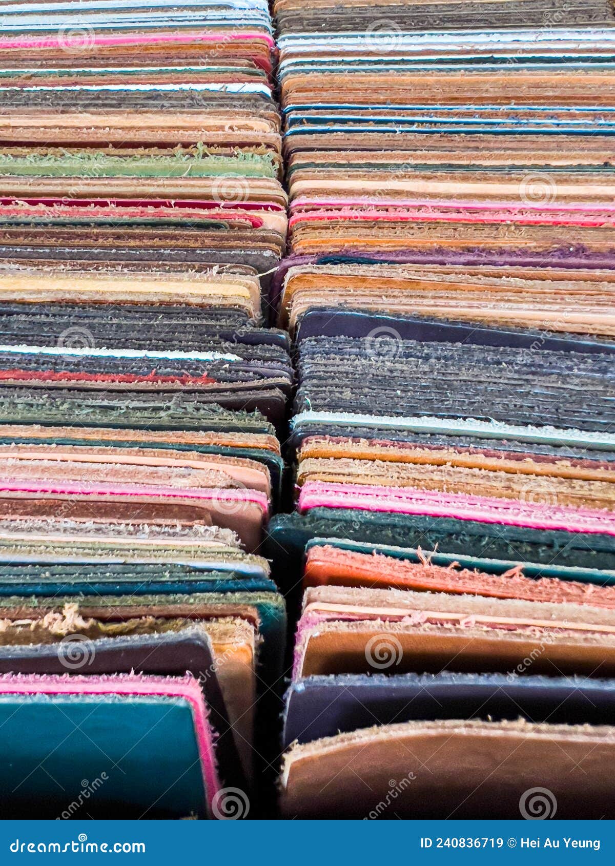 Close Up of Leather Samples in Different Color Variation in a Handcraft ...