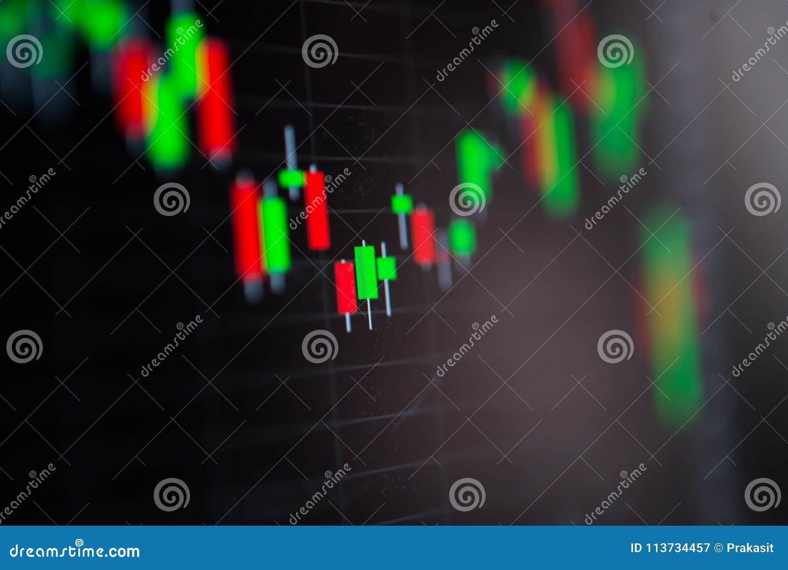 Close-up LED Charts and Summary Info for Making Stock Trading Gr Stock ...