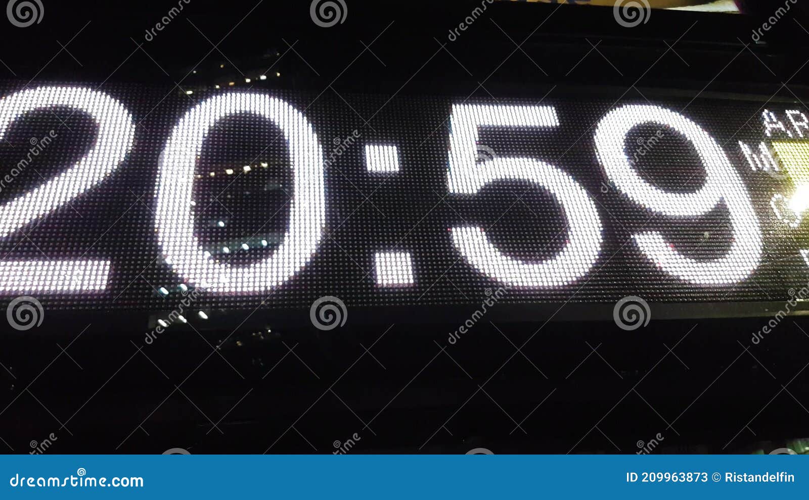 Close Up of Led Digital Clock and Temperature Display Billboard on ...