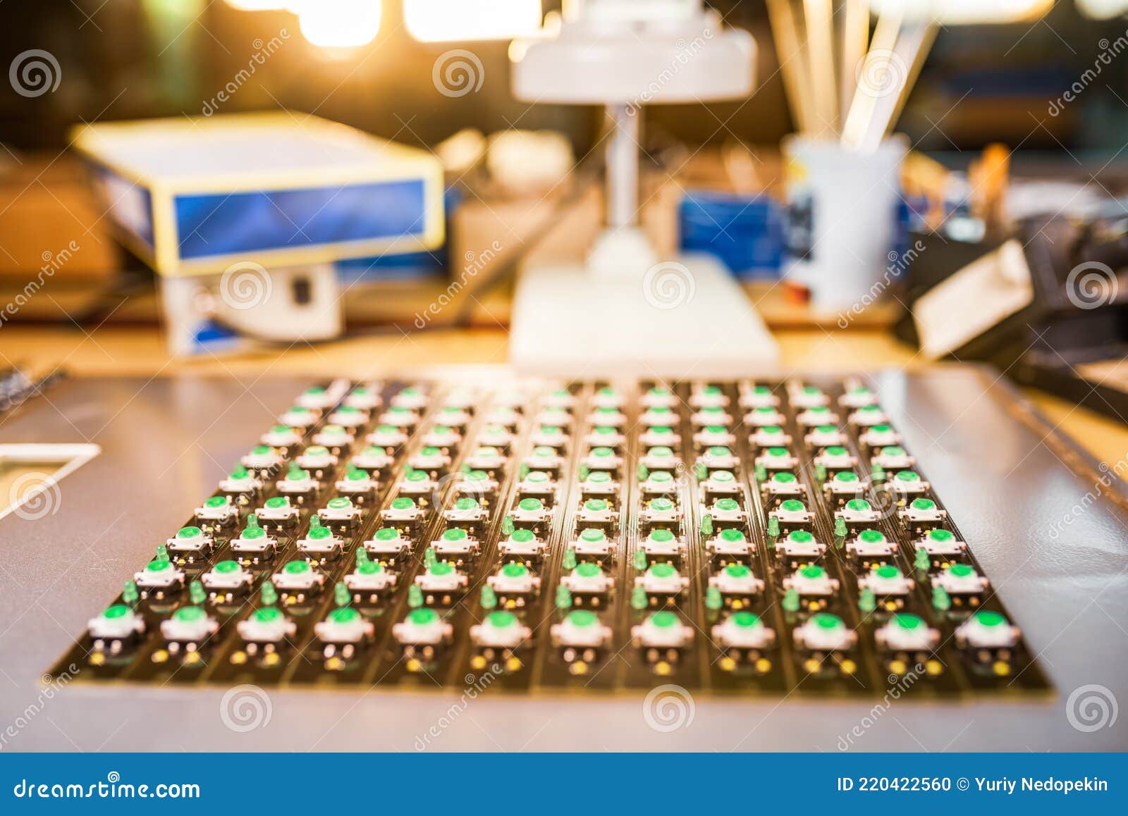 Panel of LED Light Indicators is in the Production Stock Photo - Image ...