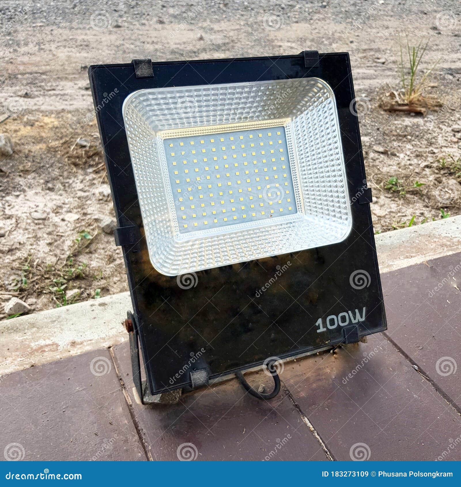 Close Up of Led Spotlight on Ground Stock Image - Image of park ...