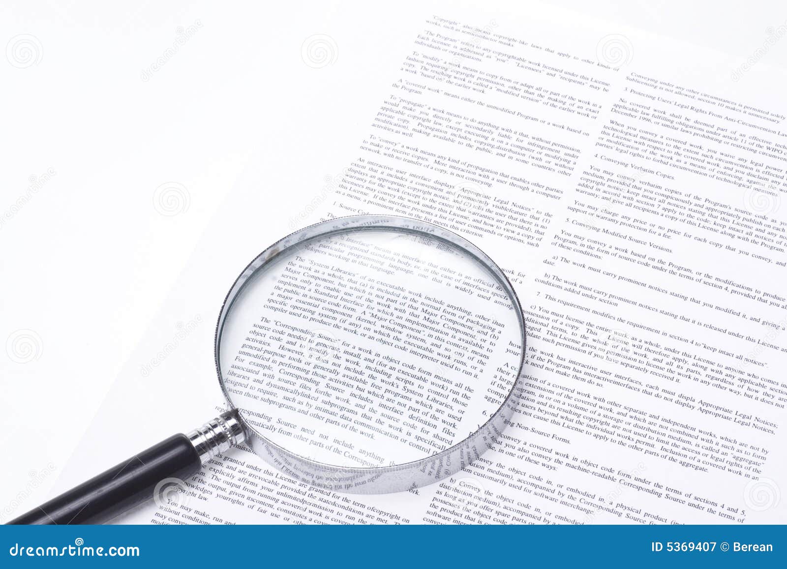 Close Up on a Legal Contact Stock Image - Image of legal, small: 5369407