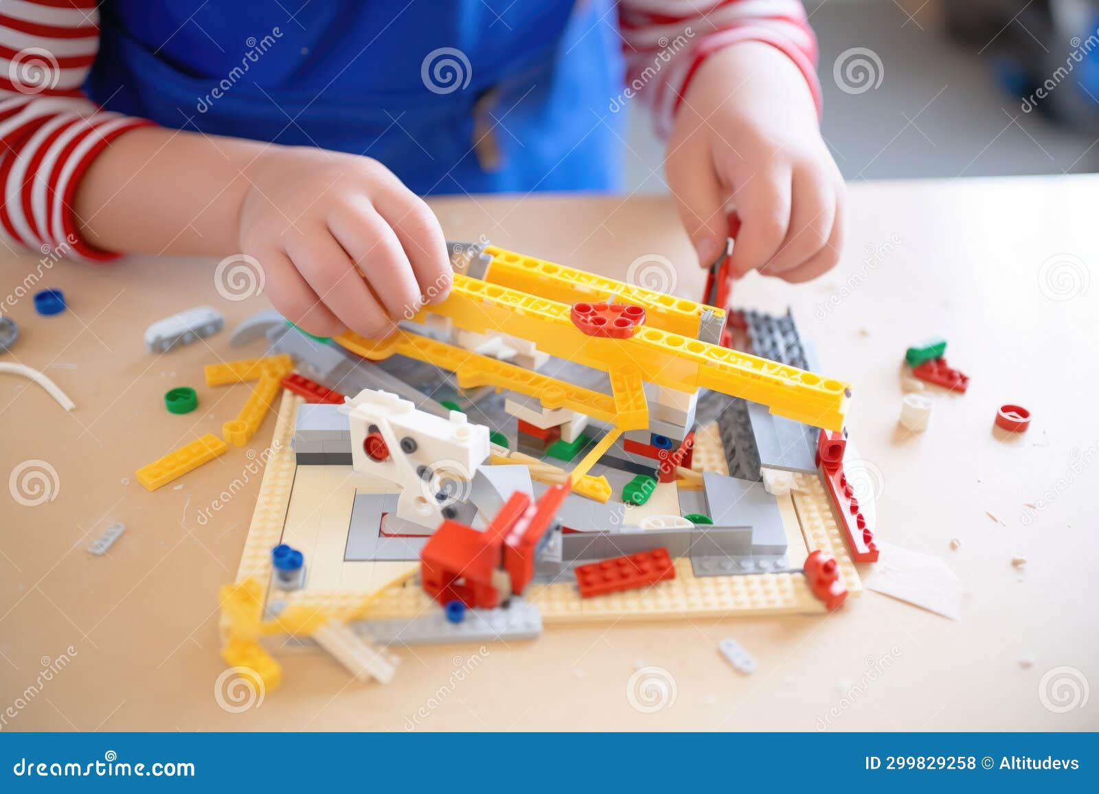 Close-up of a Lego Model Under Construction by Child Stock Photo ...