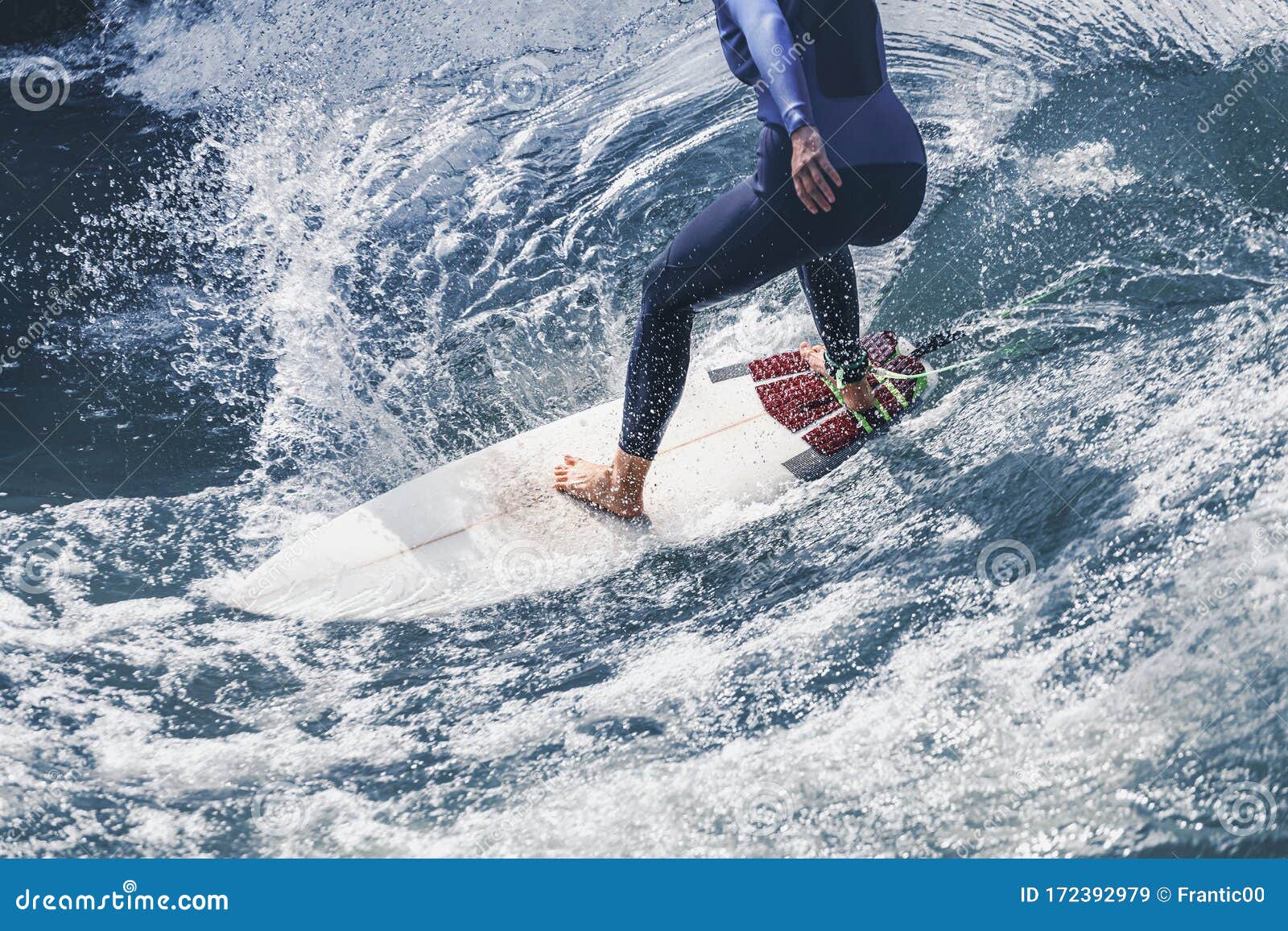 Legs of an Athlete Surfing on the Sea Waves Stock Image - Image of ...