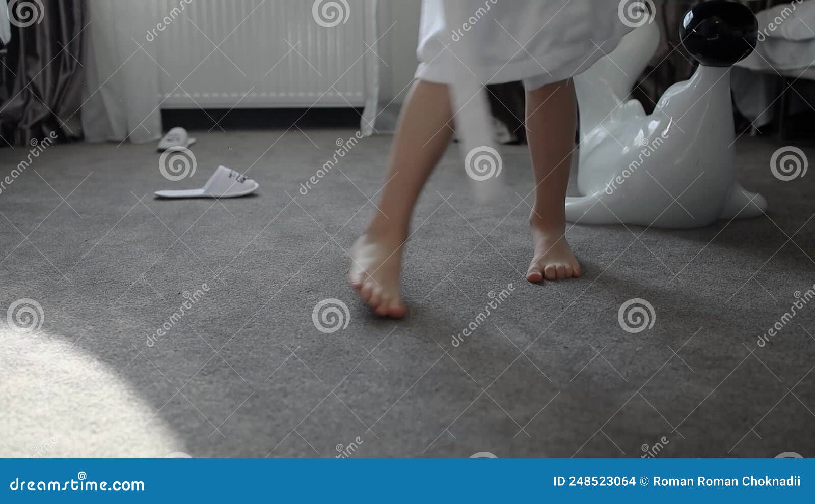 Close-up of the Legs of a Child Dancing on a Carpet Stock Footage ...