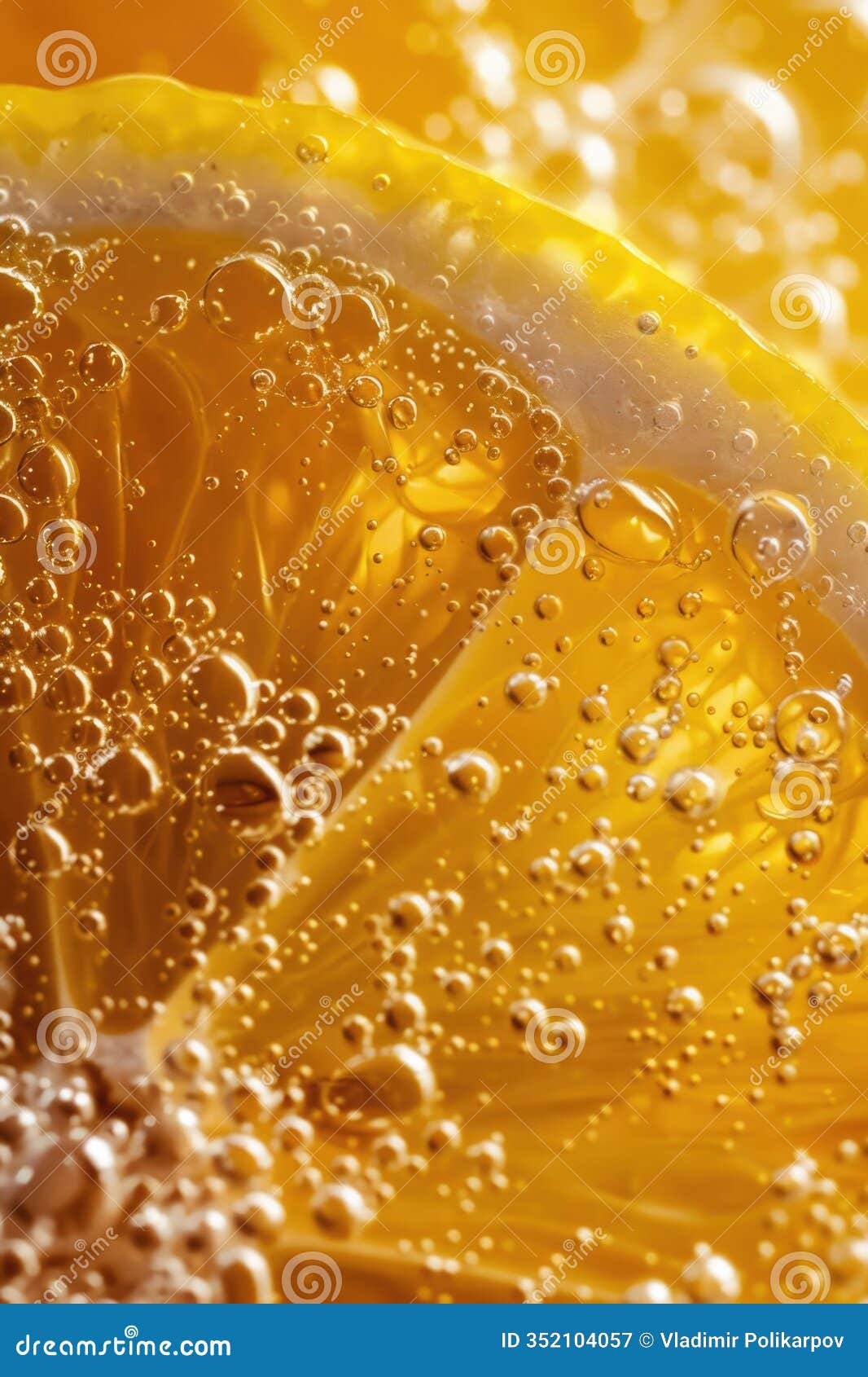 Close Up of a Lemon Slice with Bubbles, Perfect for Adding a Refreshing ...