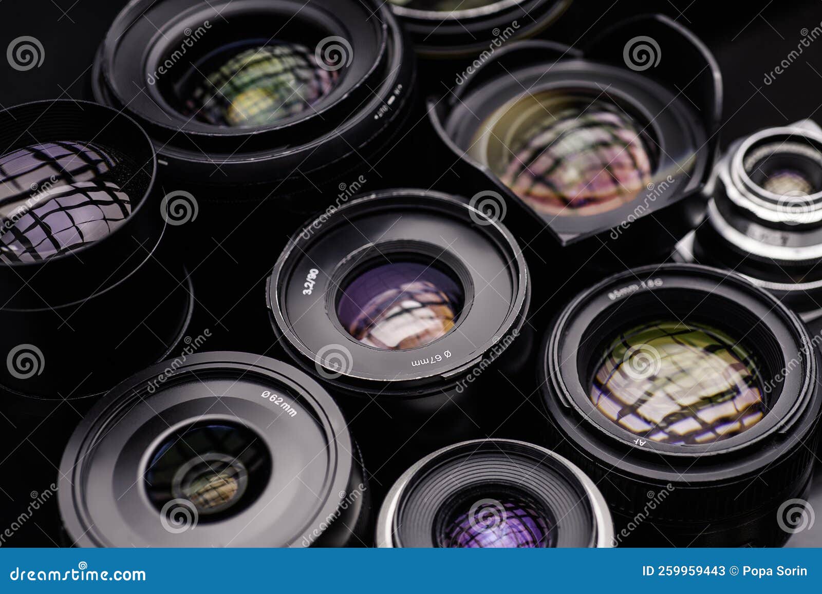 Close Up of Lenses in a Studio Stock Image - Image of optical, black ...