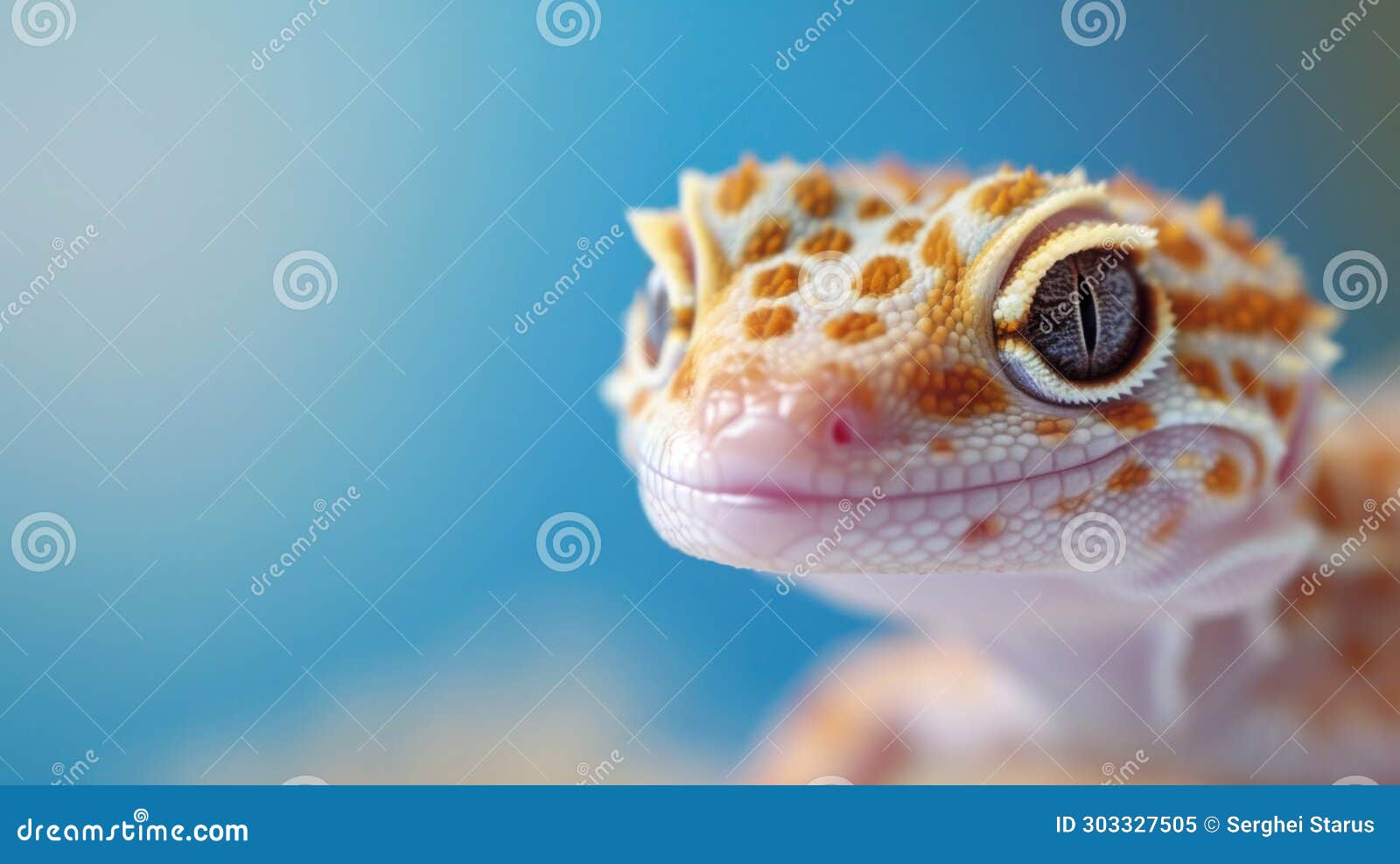 A Close Up of a Leopard Gecko with Yellow Eyes, AI Stock Illustration ...