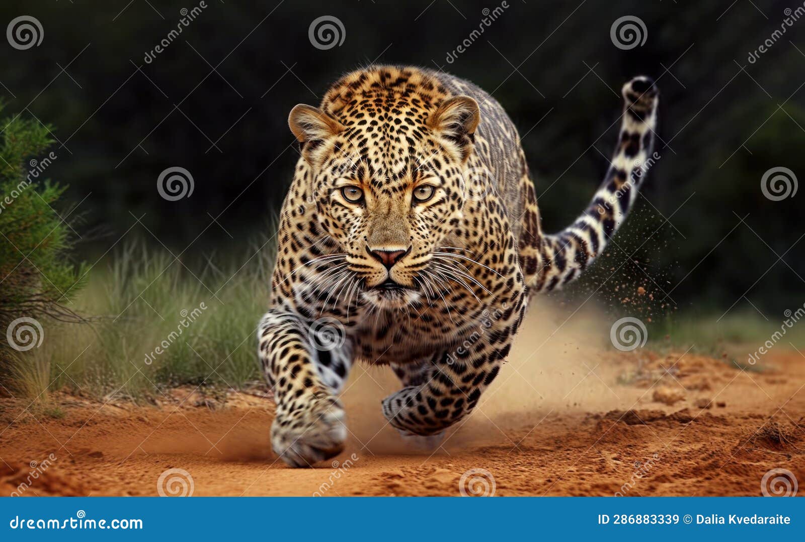 Close-up of a Leopard Stalking Prey Stock Illustration - Illustration ...