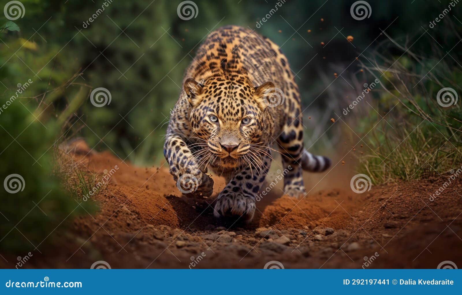 Close-up of a Leopard Stalking Prey Stock Illustration - Illustration ...