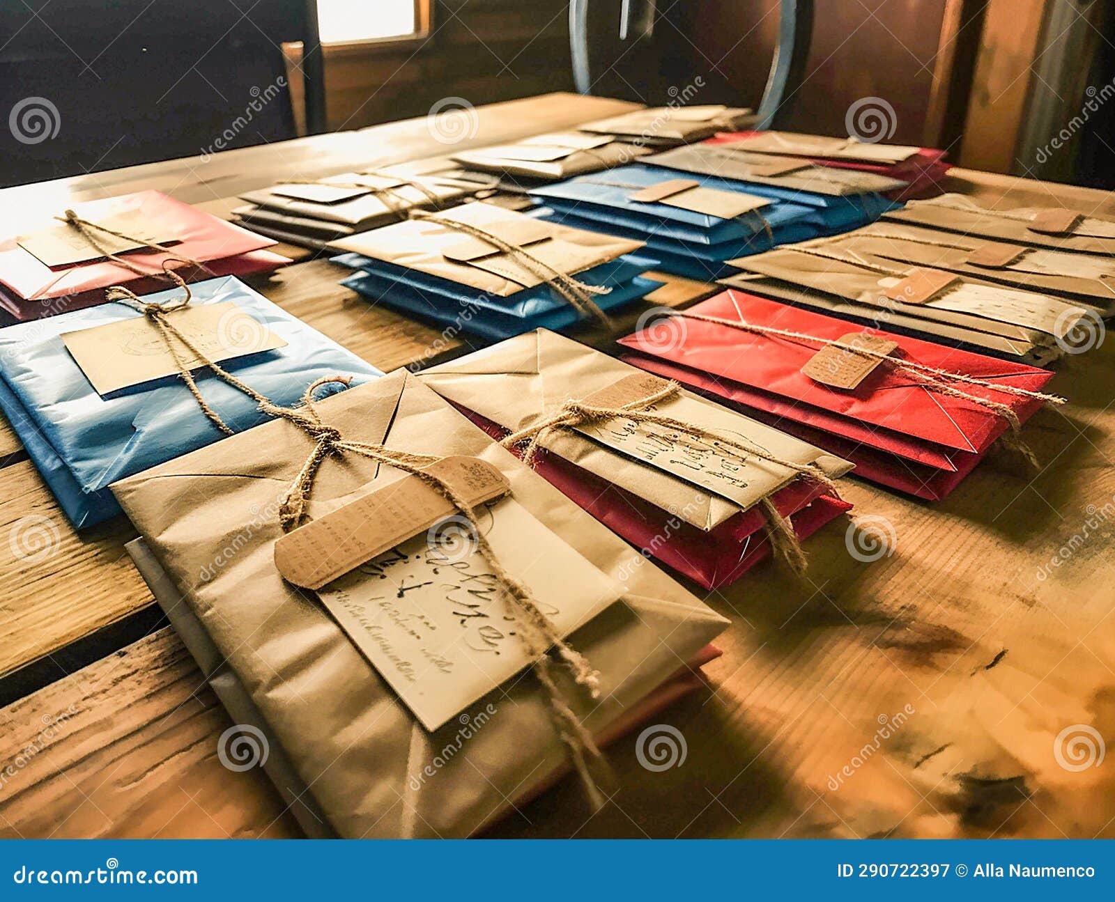 Close - Up of Letter Envelopes on Post Table Stock Illustration ...