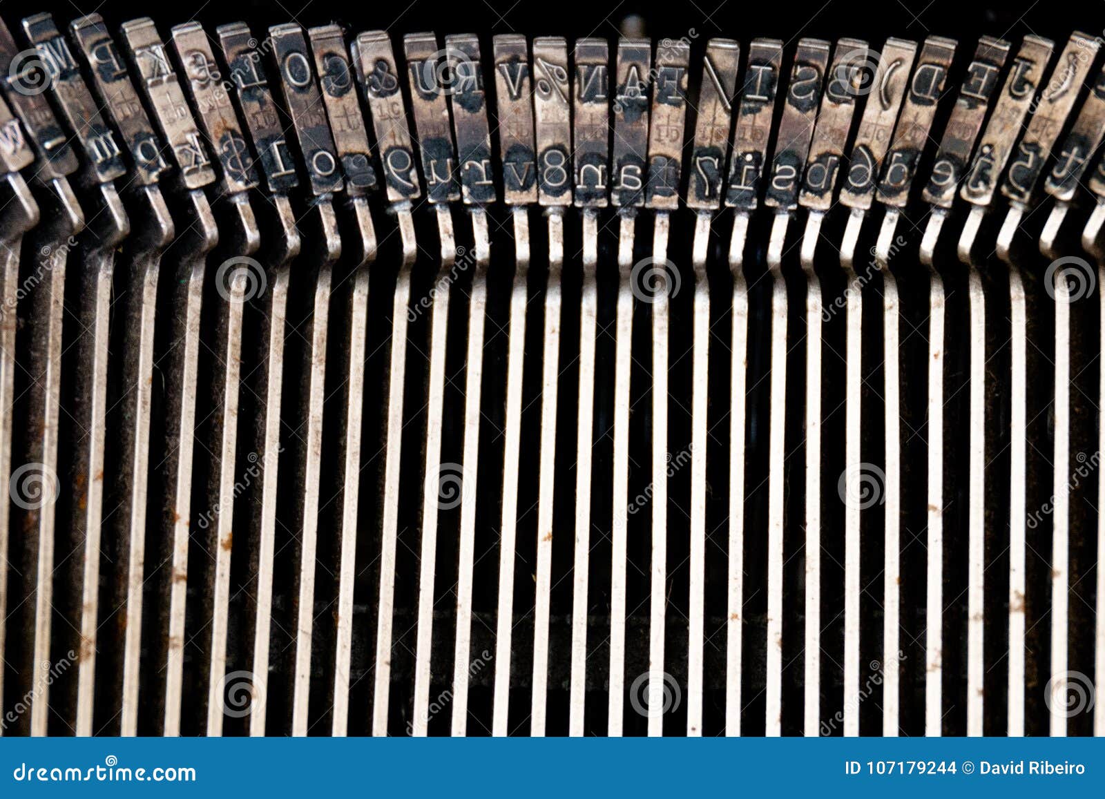 Close Up of the Letter Heads on an Old Typewriter Stock Photo - Image ...