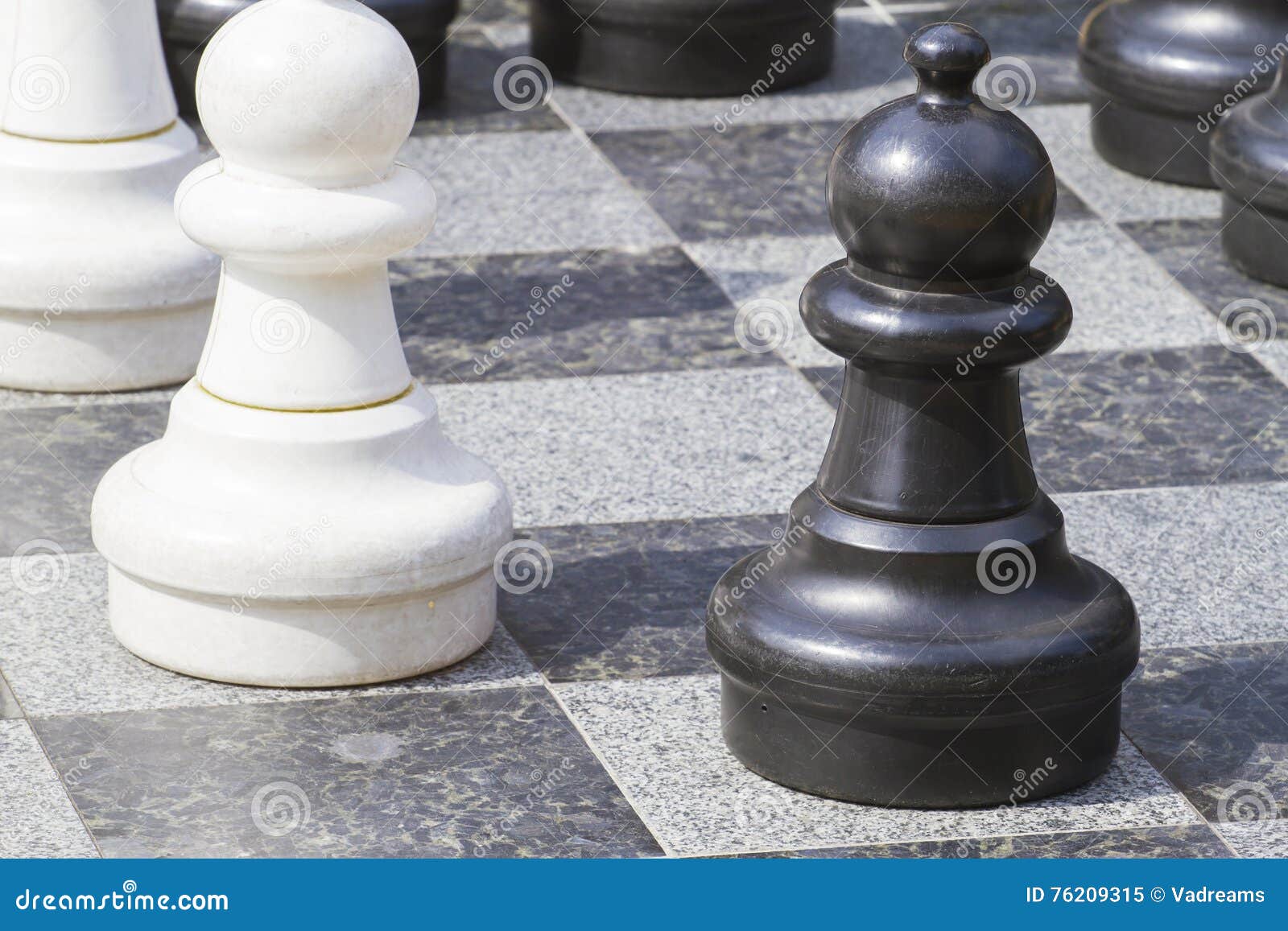 Close Up of Life Sized Chess Pieces Stock Image - Image of decision ...