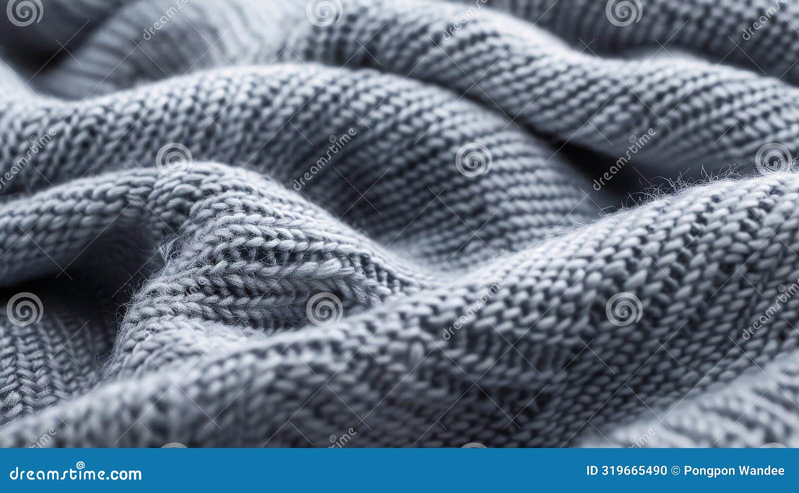 A Close-up of a Light Blue Knitted Fabric in a Garter Stitch Pattern ...