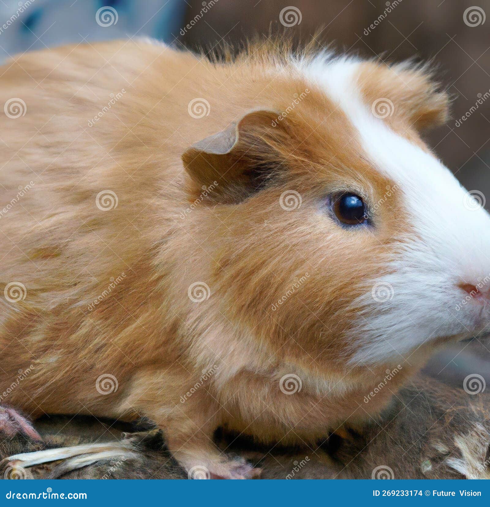 Close Up of Light Brown Guinea Pig Created Using Generative Ai ...