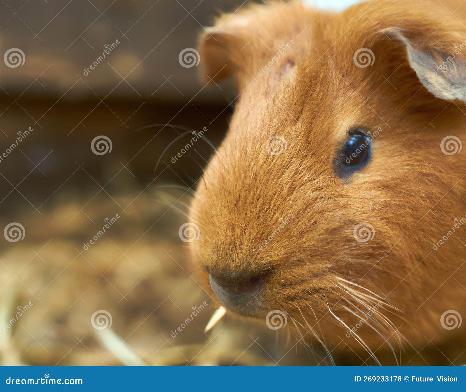 Close Up of Light Brown Guinea Pig Created Using Generative Ai ...