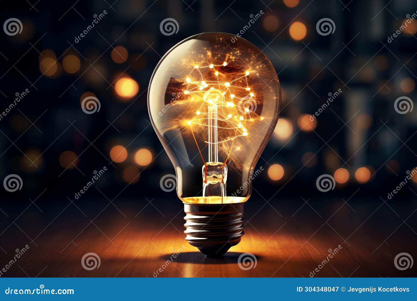 Close-up of Light Bulb with Dark Sparkle Background, Perfect for ...