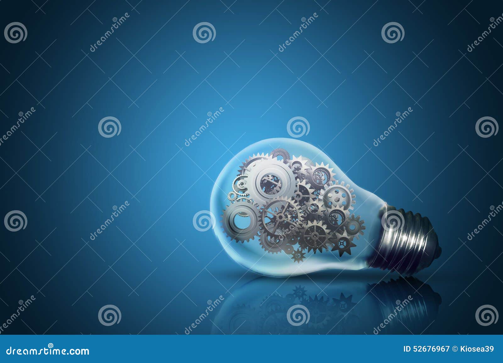 Close Up of Light Bulb with Gear Mechanism Inside Stock Image - Image ...