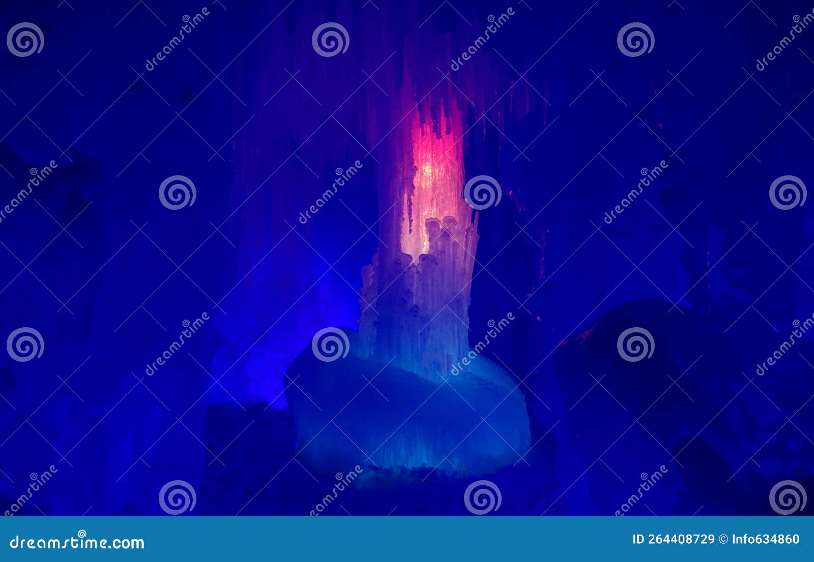 CLOSE UP Light Inside Pillar of Ice Illuminates the Path Leading ...