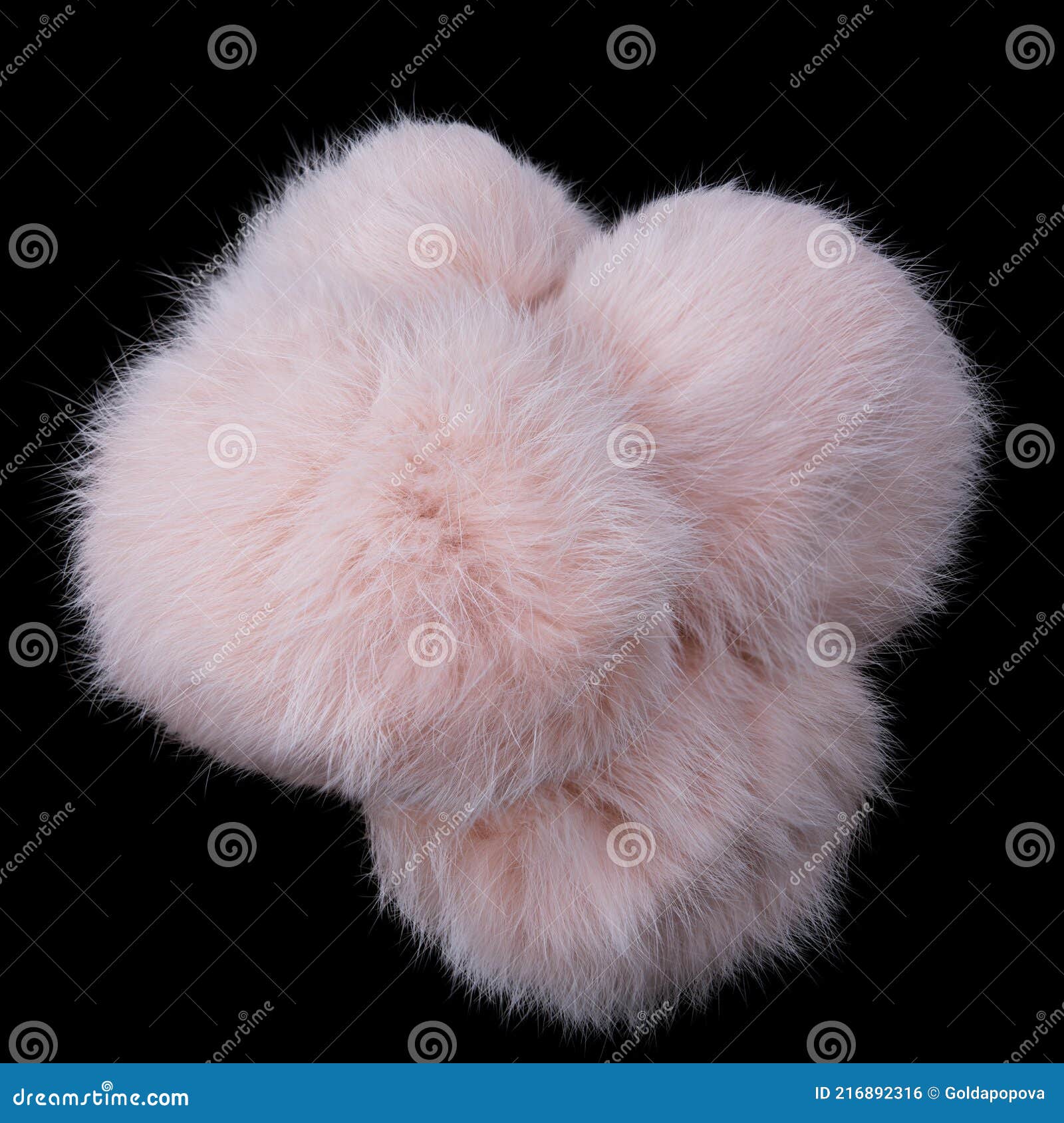 Close Up of Light Pink Rabbit Fur Pompoms Isolated on White Background ...