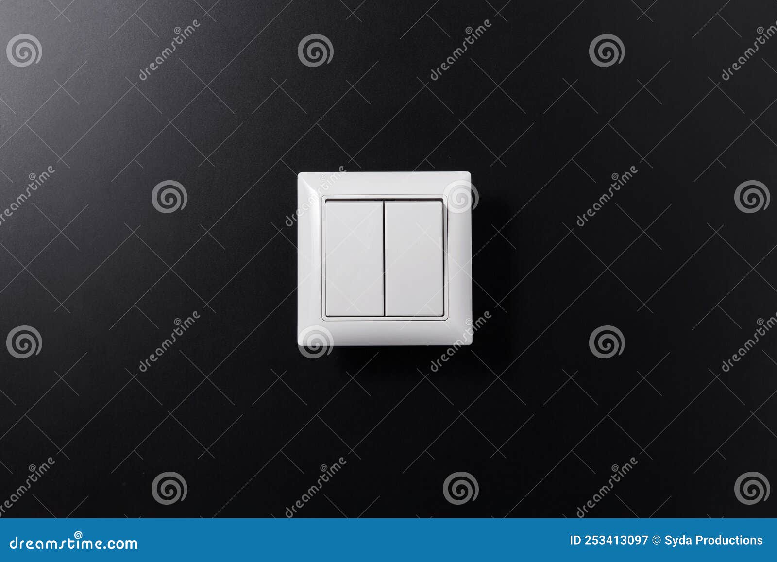 Close Up of Light Switch on Black Background Stock Image - Image of ...