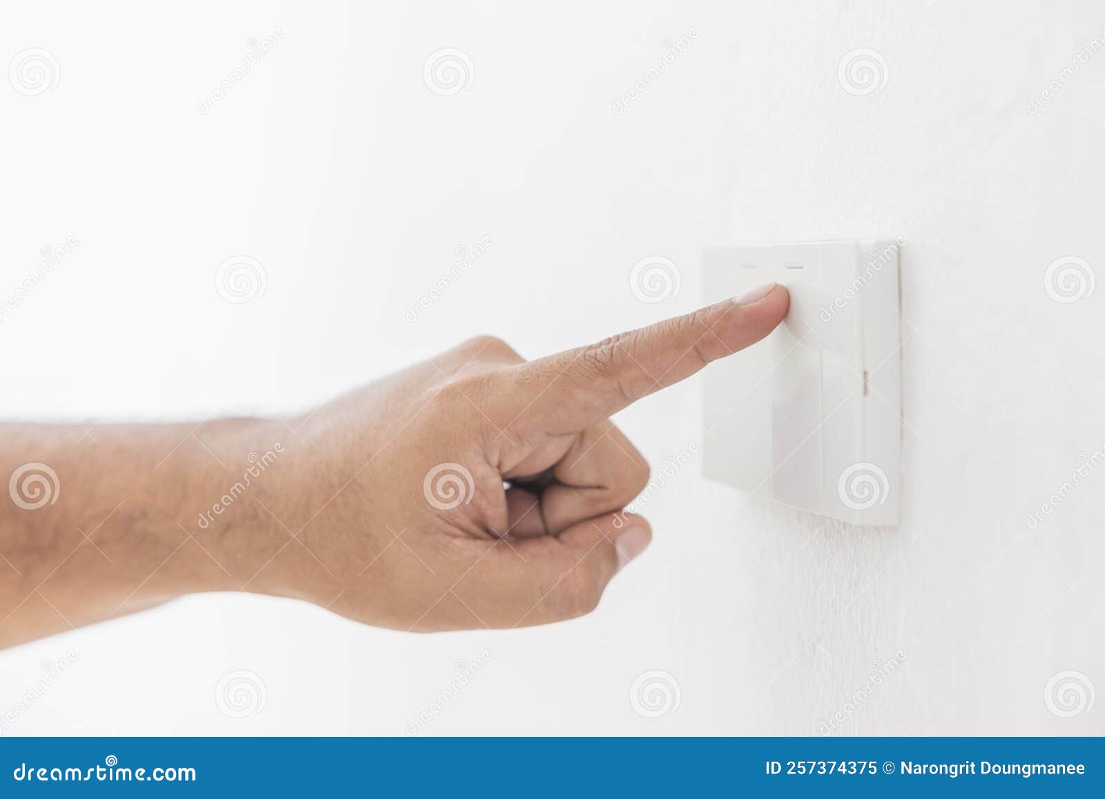 Close-up Light Switch of a Male Finger Will Turn on or Off a Light ...