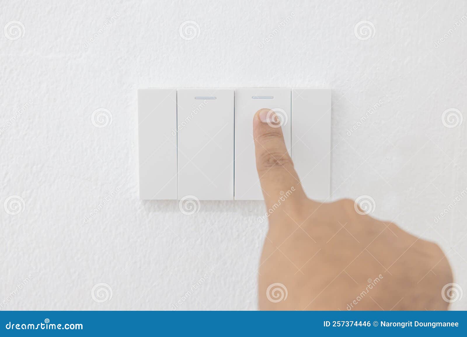 Close-up Light Switch of a Male Finger Will Turn on or Off a Light ...