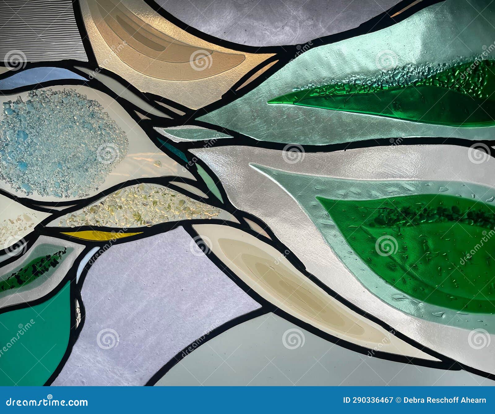 Floral Pattern of Lilies in Stained Glass Stock Image - Image of ...