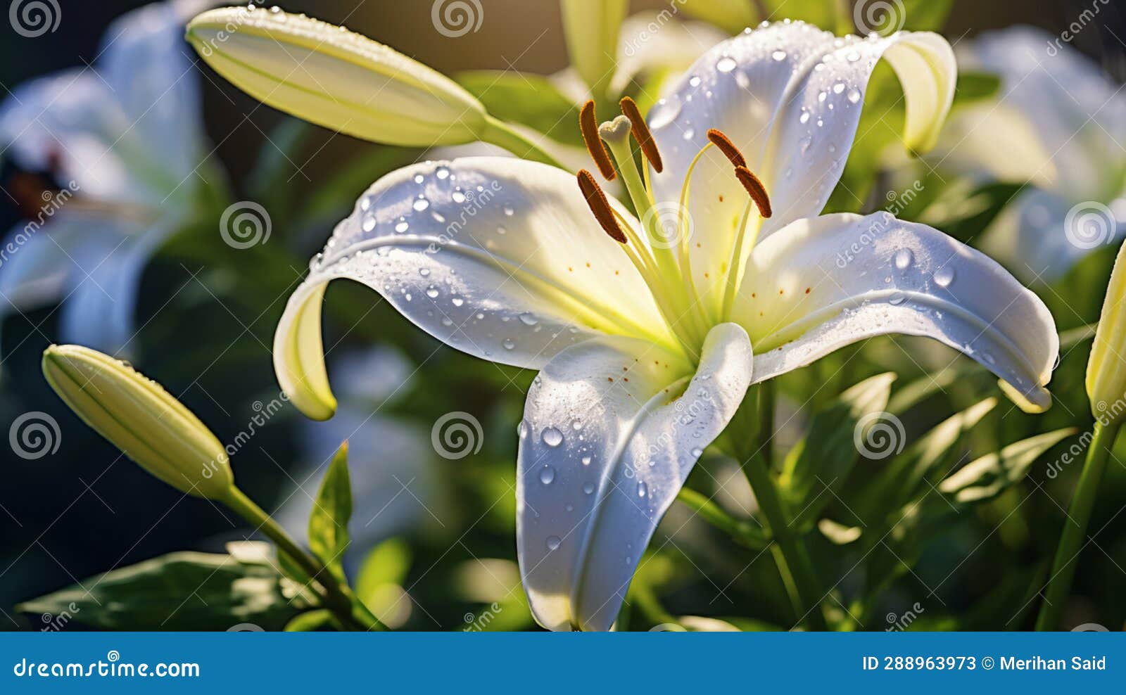 A Close-up of a Lily in Full Bloom, AI Generative Stock Image - Image ...