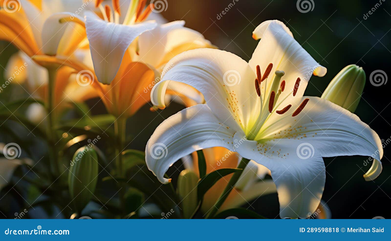 A Close-up of a Lily in Full Bloom, AI Generative Stock Photo - Image ...