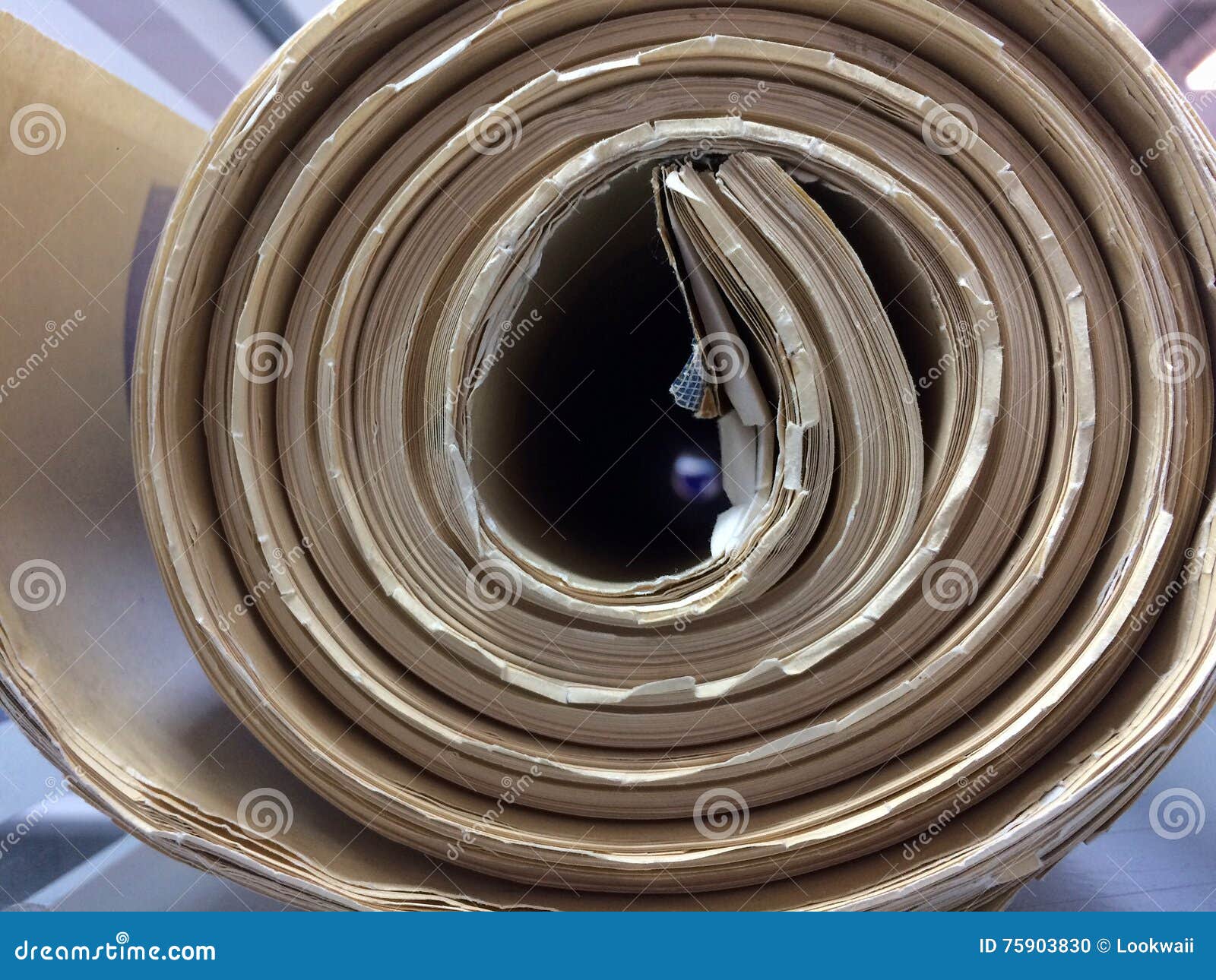 Close Up of Line Paper Rolls with Shadow on Texture Stock Photo - Image ...