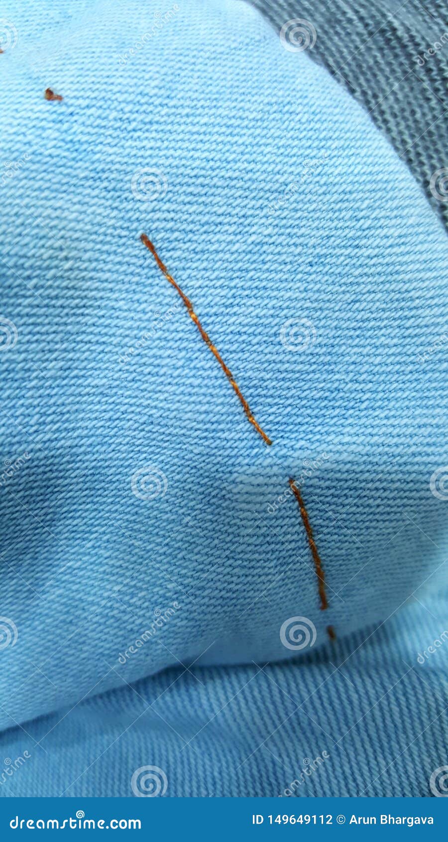 Broken Stitches on Denim Weaving Texture Stock Photo - Image of broken ...