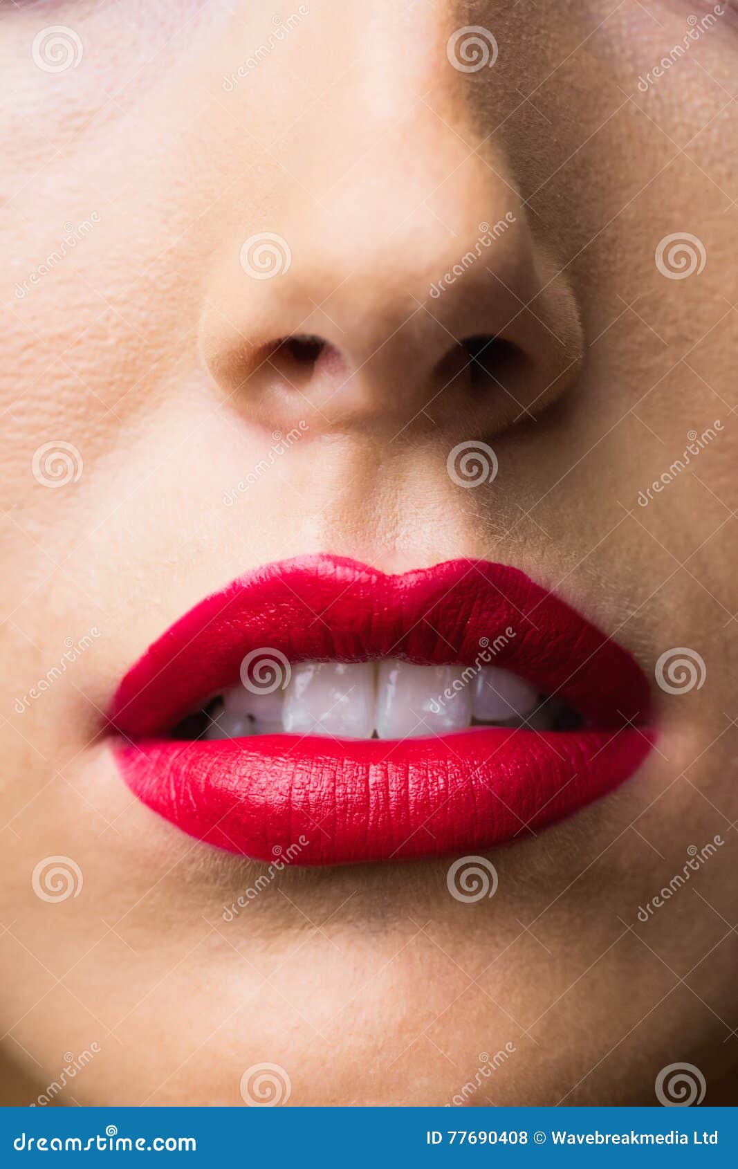 Close Up of Lips with Makeup on Them Stock Photo - Image of femininity ...