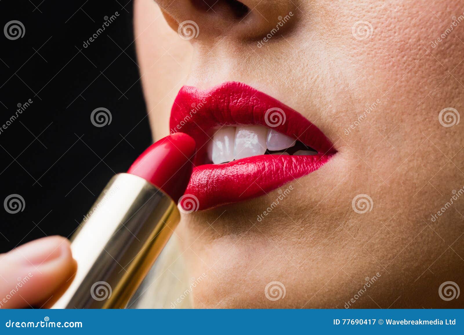 Close Up of Lips with Makeup on Them Stock Image - Image of model ...
