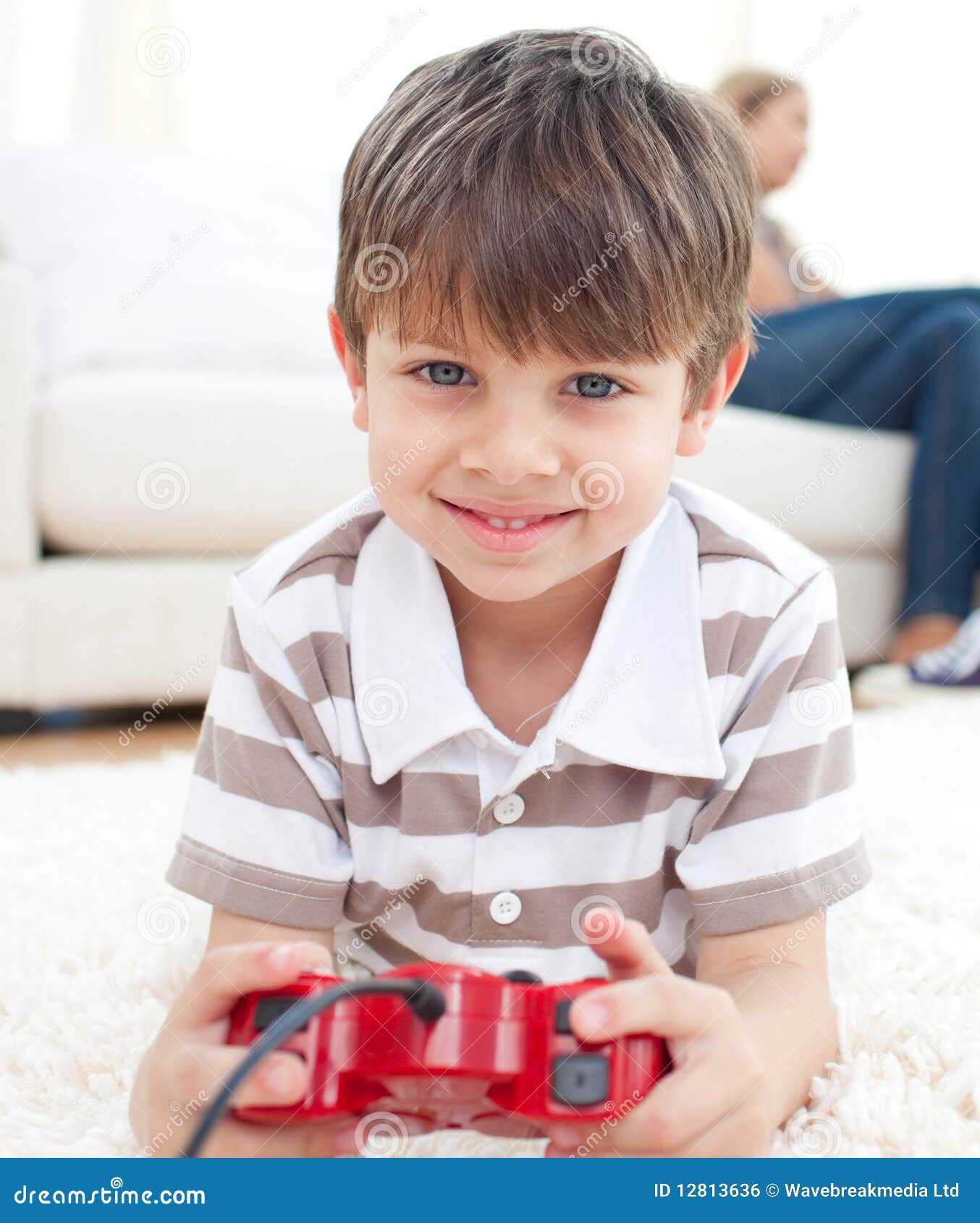 Close-up of Little Boy Playing Video Games Stock Photo - Image of enjoy ...