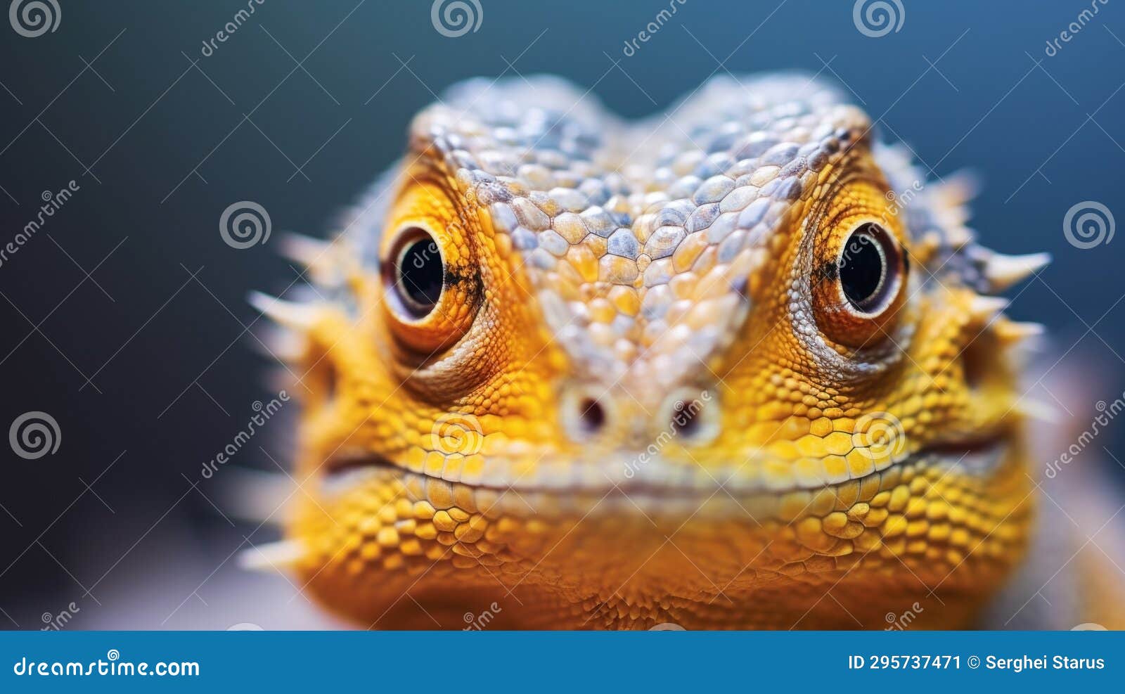 A Close Up of a Lizard S Face, AI Stock Image - Image of animals, wild ...