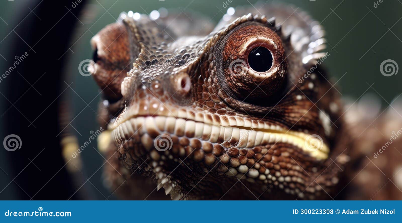 A Close Up of a Lizard S Face Stock Illustration - Illustration of ...