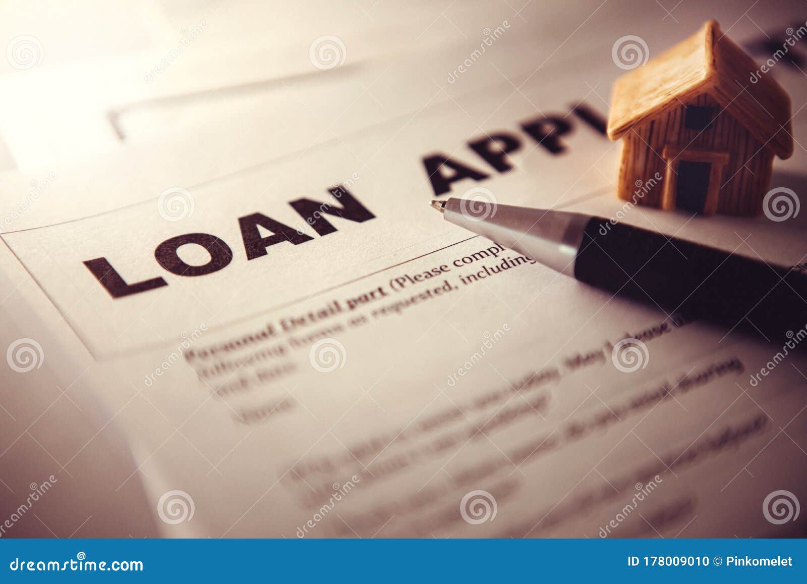 Close Up Loan Application Form Paper with Pen , Home Loan or Personal ...