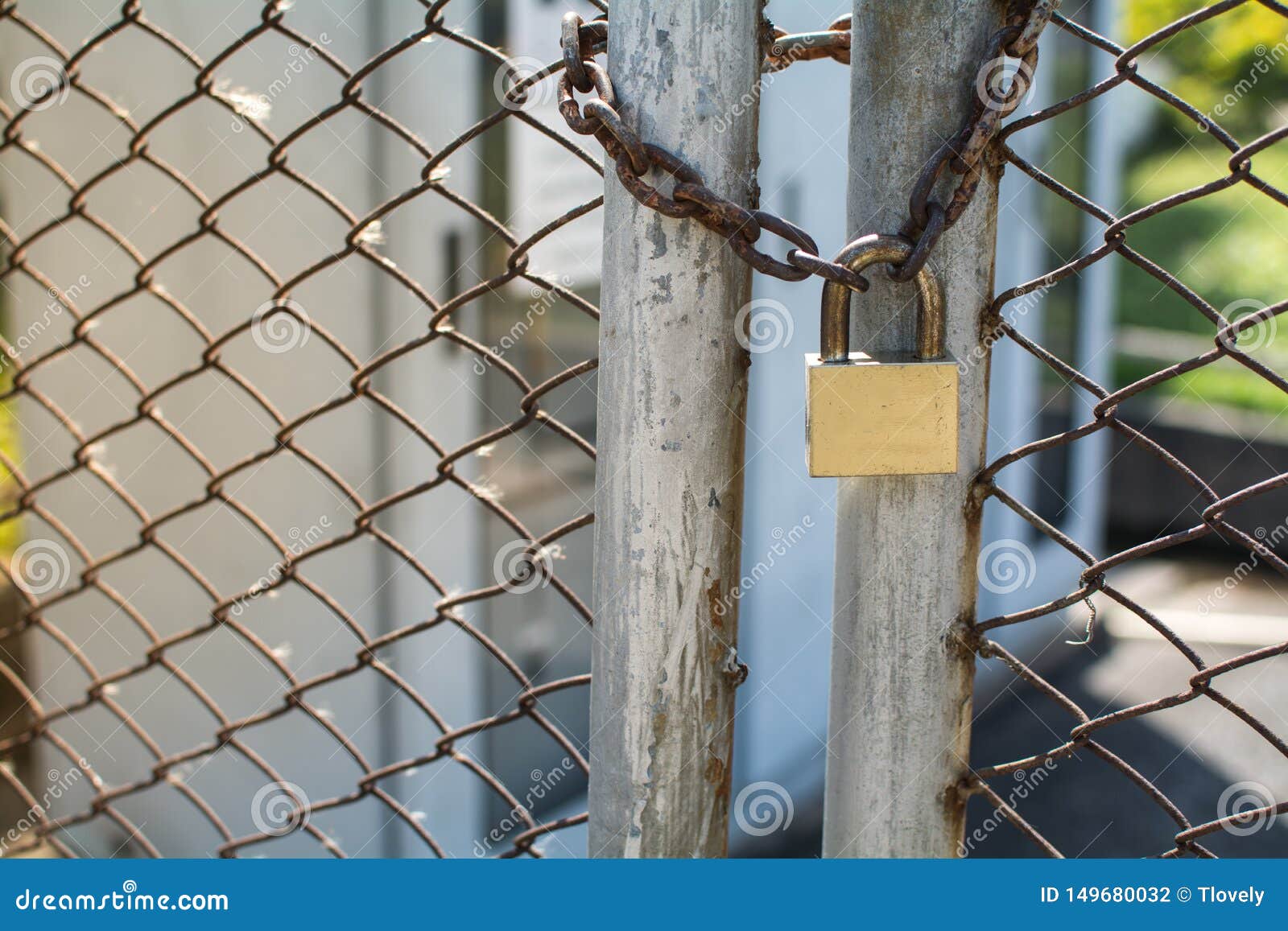 Close Up on a Lock Gate and Chain Stock Photo - Image of closed ...