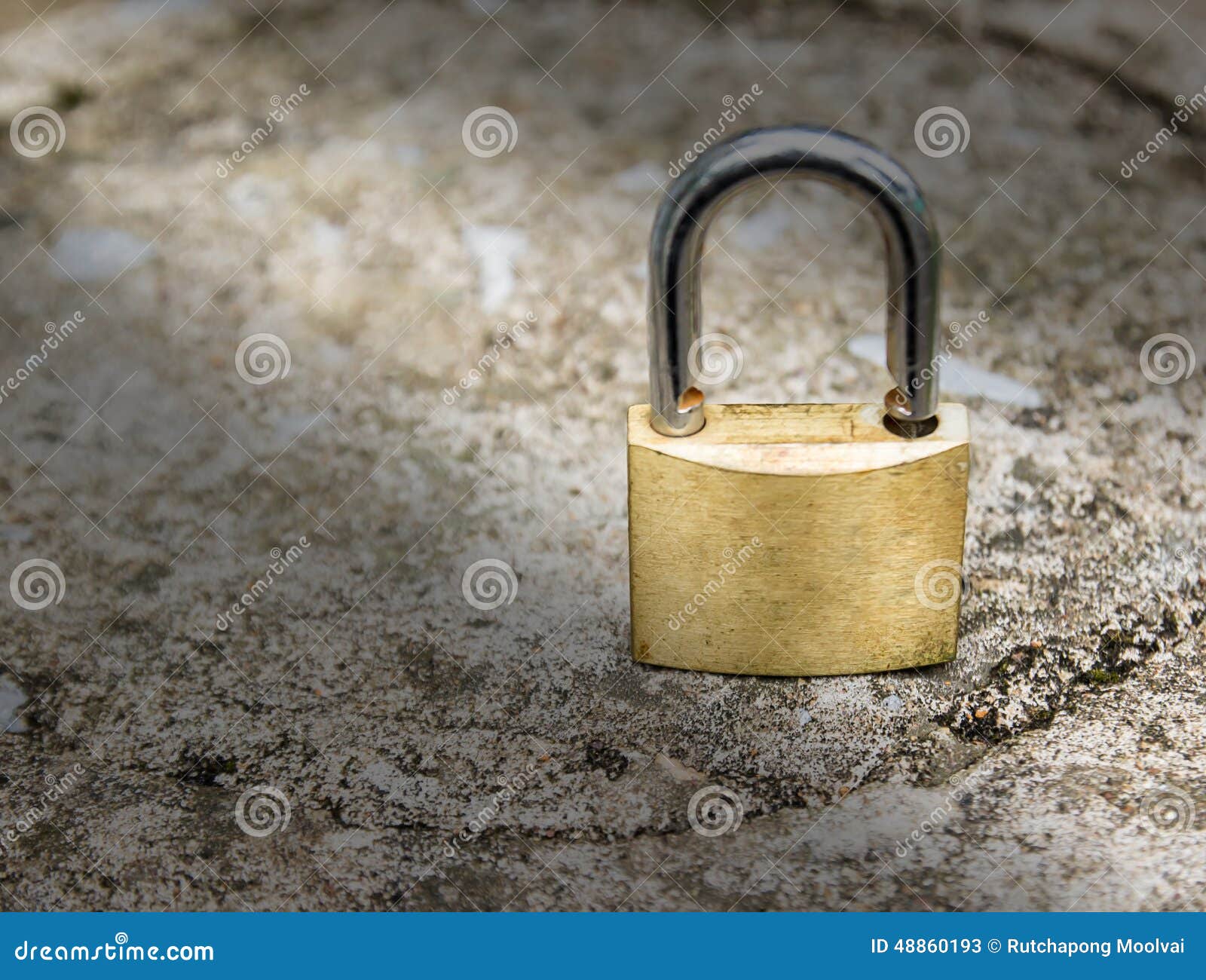 Close Up Lock on Stone Ground Stock Image - Image of close, secure ...