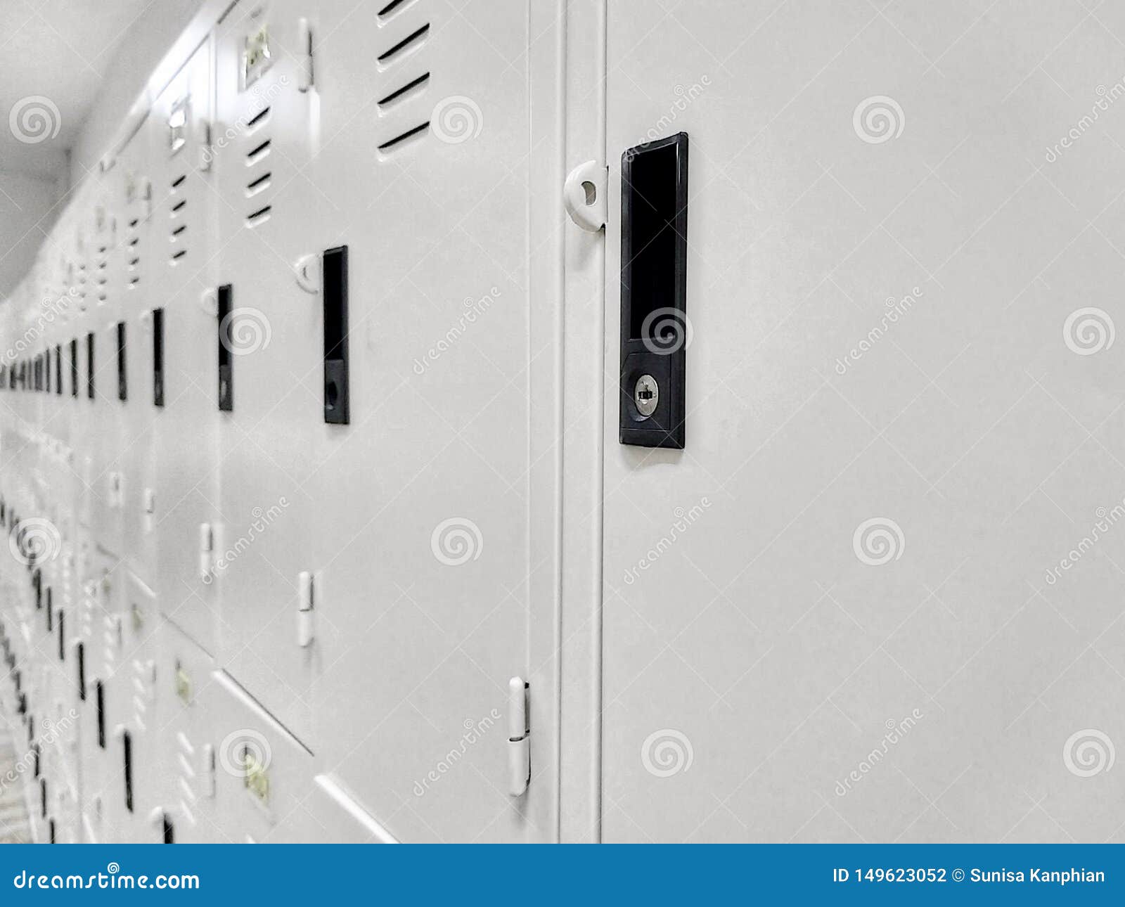 Close up locker room stock photo. Image of storage, bench - 149623052