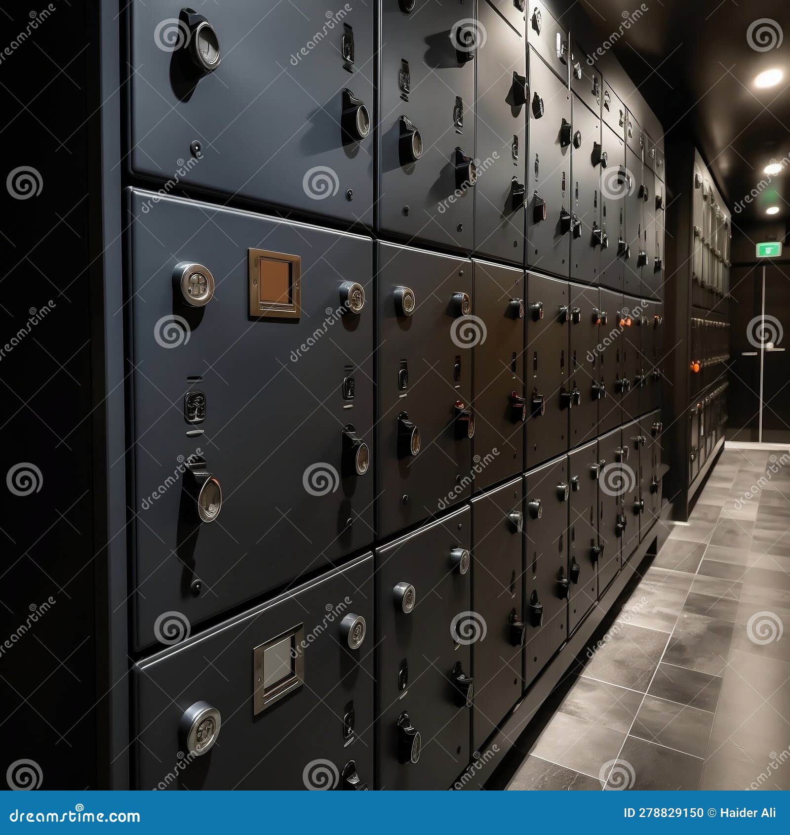Close-Up of Lockers in a Modern Apartment Condo. Generative AI Stock ...