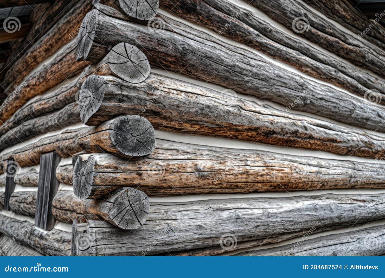 Close-up of Log Cabins Architectural Details and Textures Stock ...