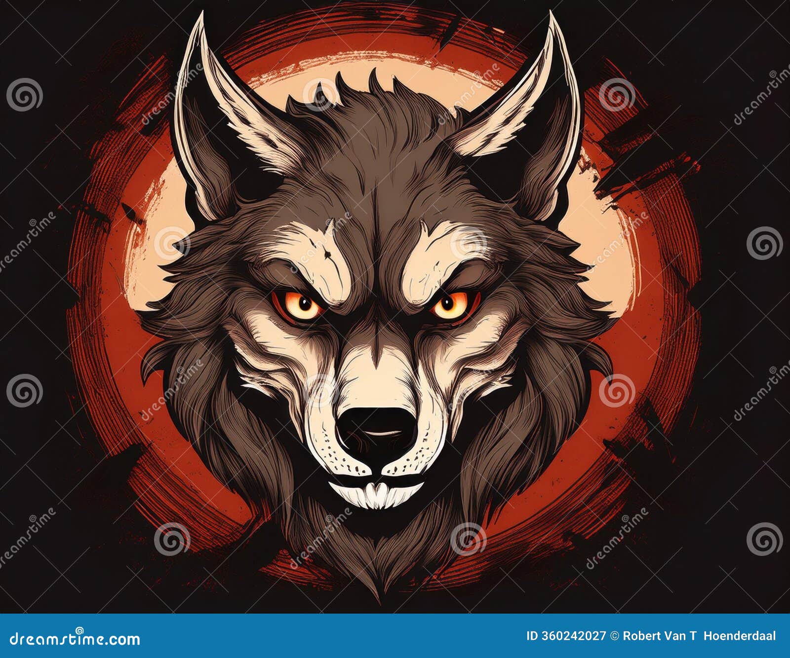 Close Up Logo of a Woolf stock illustration. Illustration of wild ...